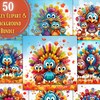 Turkey Clipart, Funny Turkey Face, Thanksgiving Clipart Bundle, Premade ...