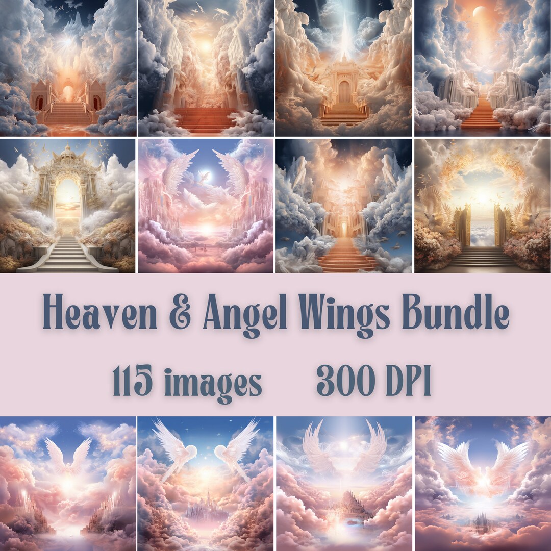 Heaven Background, Christmas in Heaven, Heaven Png, Angel Wings Png ...