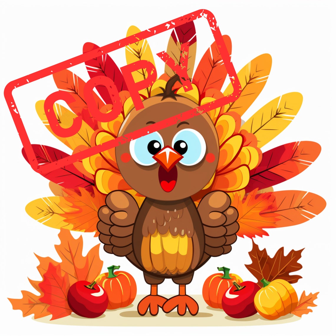 Turkey Clipart, Funny Turkey Face, Thanksgiving Clipart Bundle, Premade ...