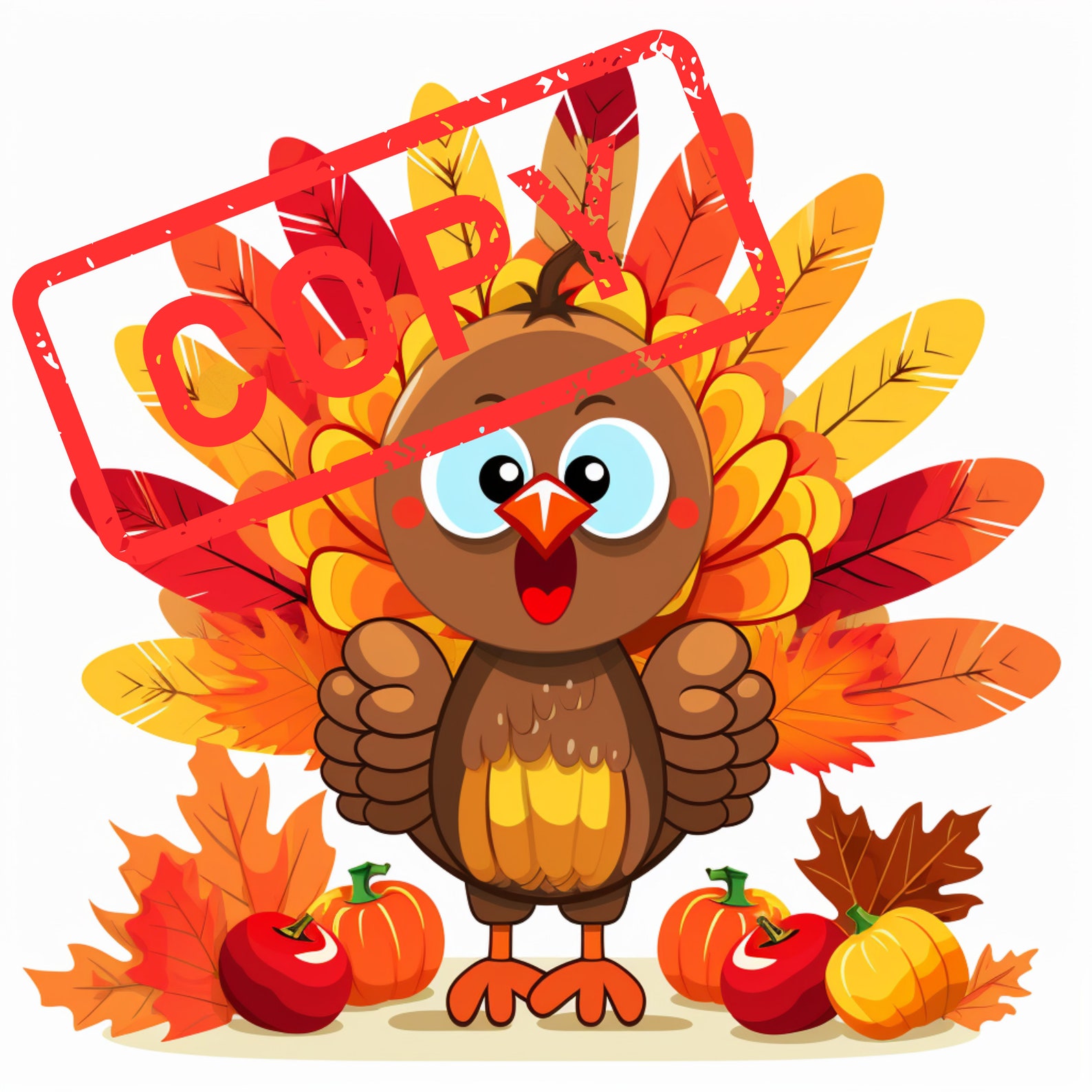 Turkey Clipart, Funny Turkey Face, Thanksgiving Clipart Bundle, Premade ...