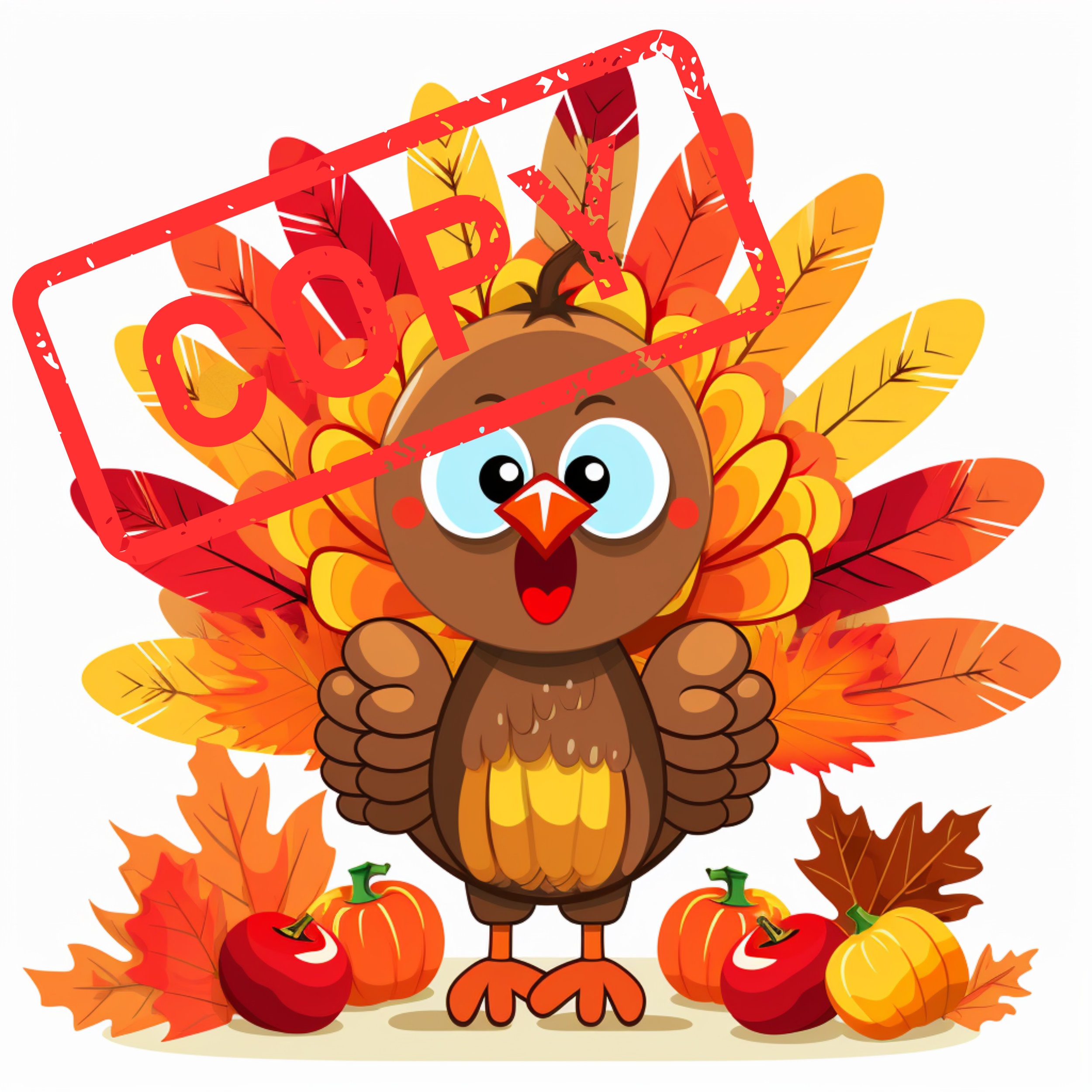 Turkey Clipart, Funny Turkey Face, Thanksgiving Clipart Bundle, Premade ...
