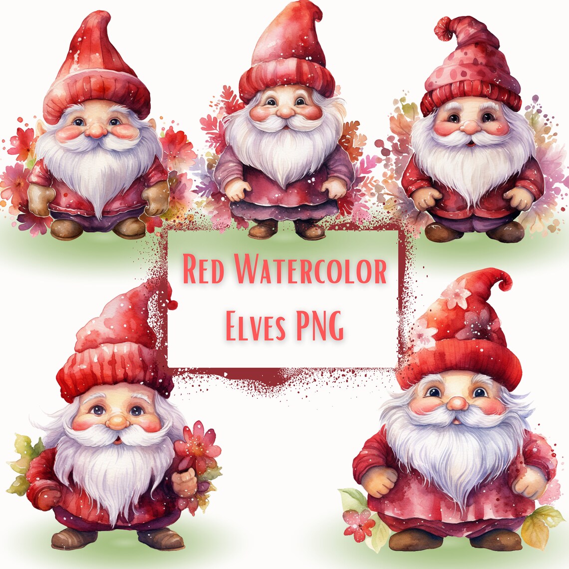 Watercolor Christmas Clipart Santa Elf Christmas Elf Clipart - Etsy
