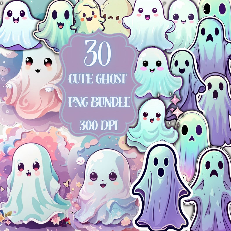 Cute Pastel Halloween Clipart, Cute but Creepy PNG, Pastel Halloween ...