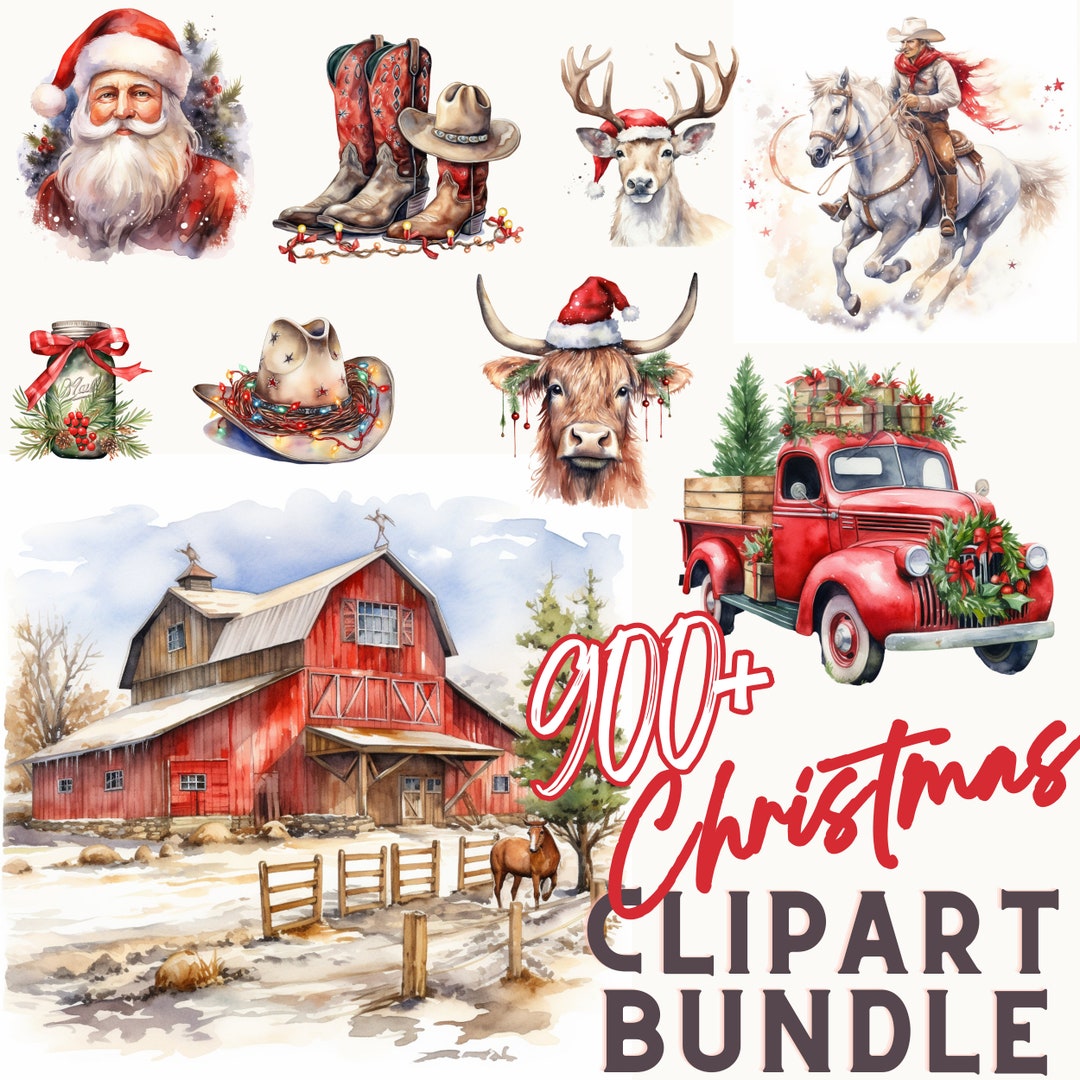 Christmas Clipart Bundle, Holiday Clipart, Christmas Png Bundle, Xmas ...