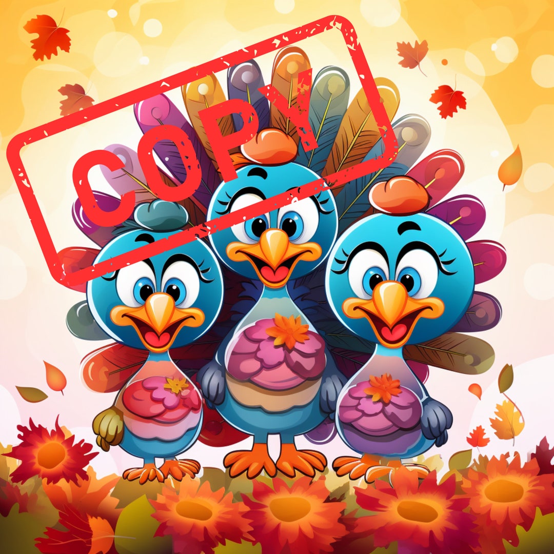 Turkey Clipart, Funny Turkey Face, Thanksgiving Clipart Bundle, Premade ...