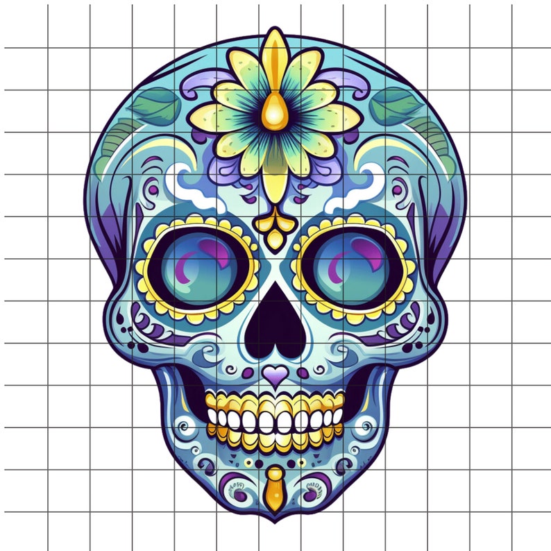 Pastel Clipart Sugar Skulls PNG Day of the Dead Clipart Dia - Etsy