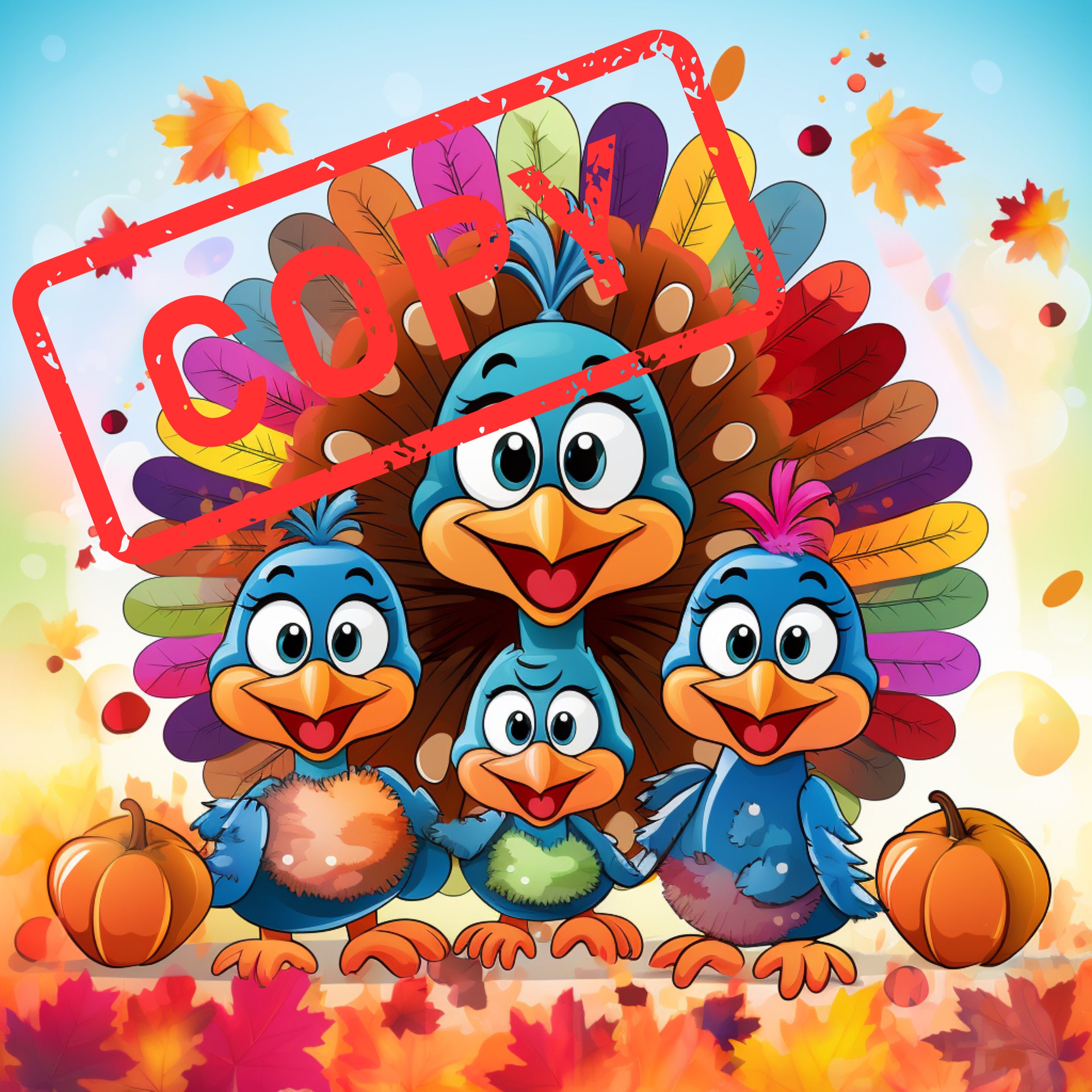 Turkey Clipart, Funny Turkey Face, Thanksgiving Clipart Bundle, Premade ...