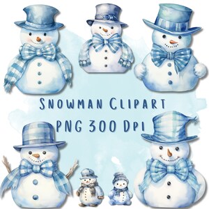 Frosty the Snowman, Watercolor Christmas PNG Bundle, Christmas Snowman ...