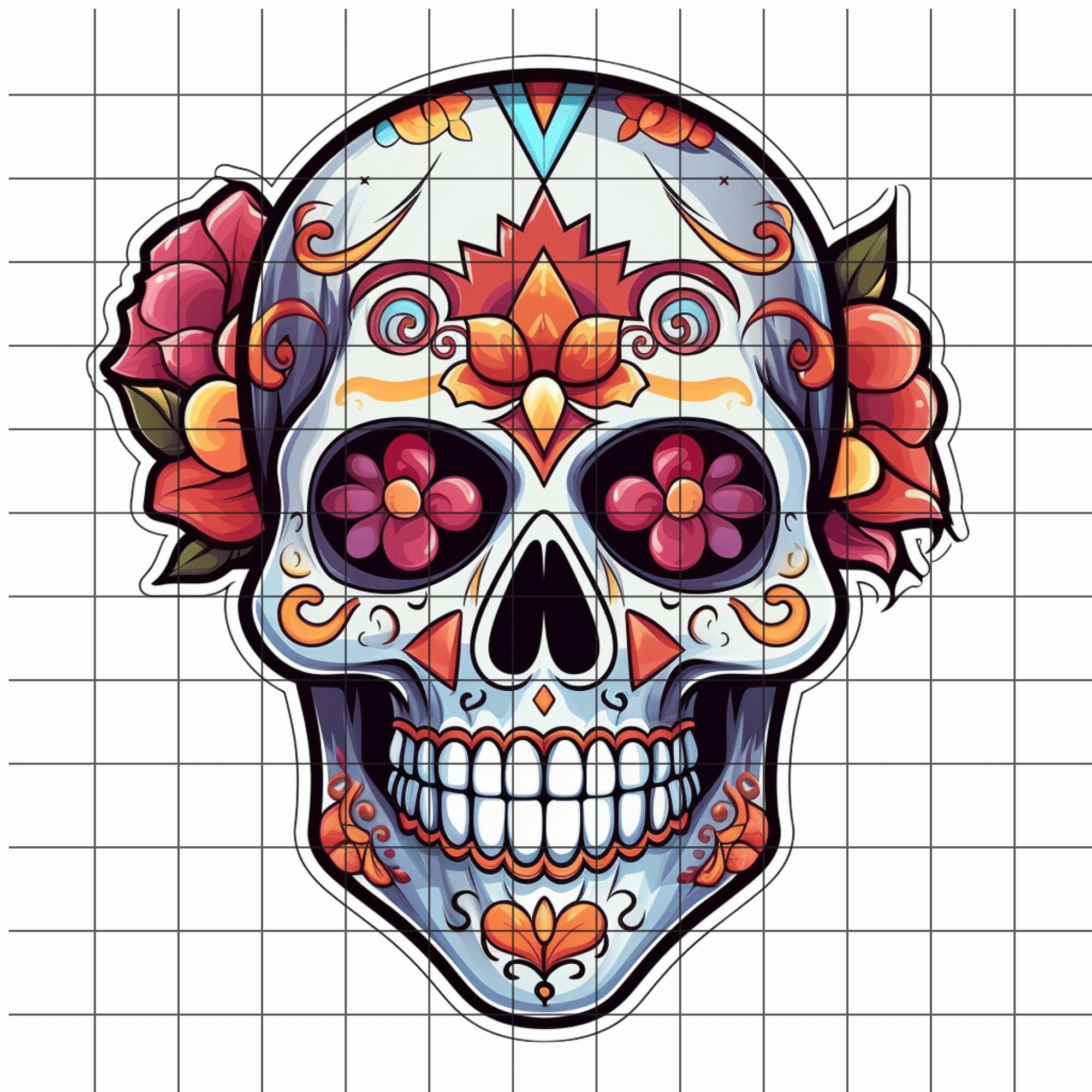 Sugar Skull PNG Bundle, Dia De Los Muertos Clipart, Day of the Dead ...