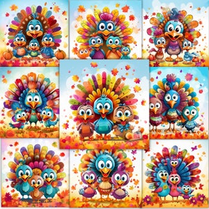 Turkey Clipart, Funny Turkey Face, Thanksgiving Clipart Bundle, Premade ...