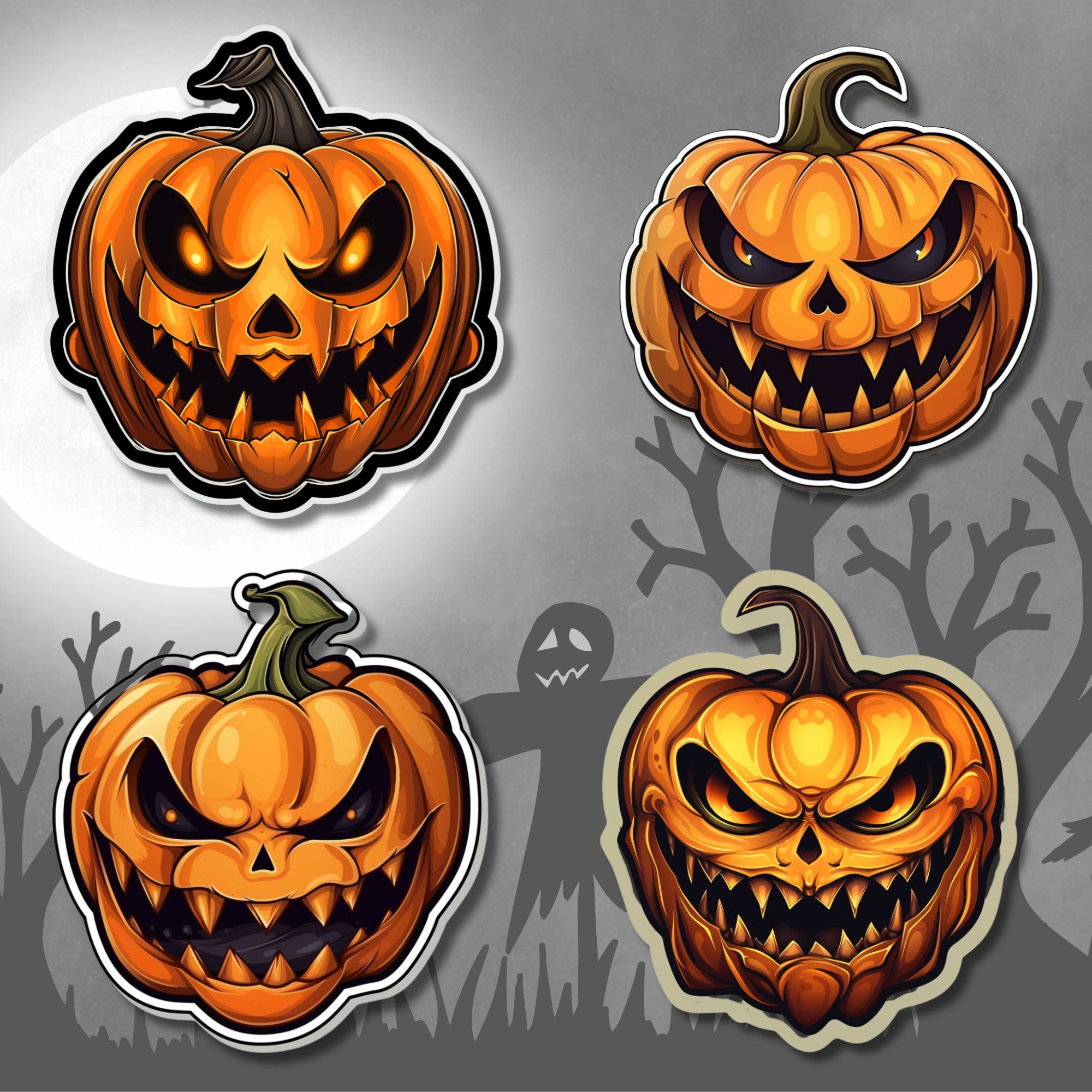 Scary Pumpkin Faces, Halloween Clipart, Jack Olantern PNG, Halloween ...