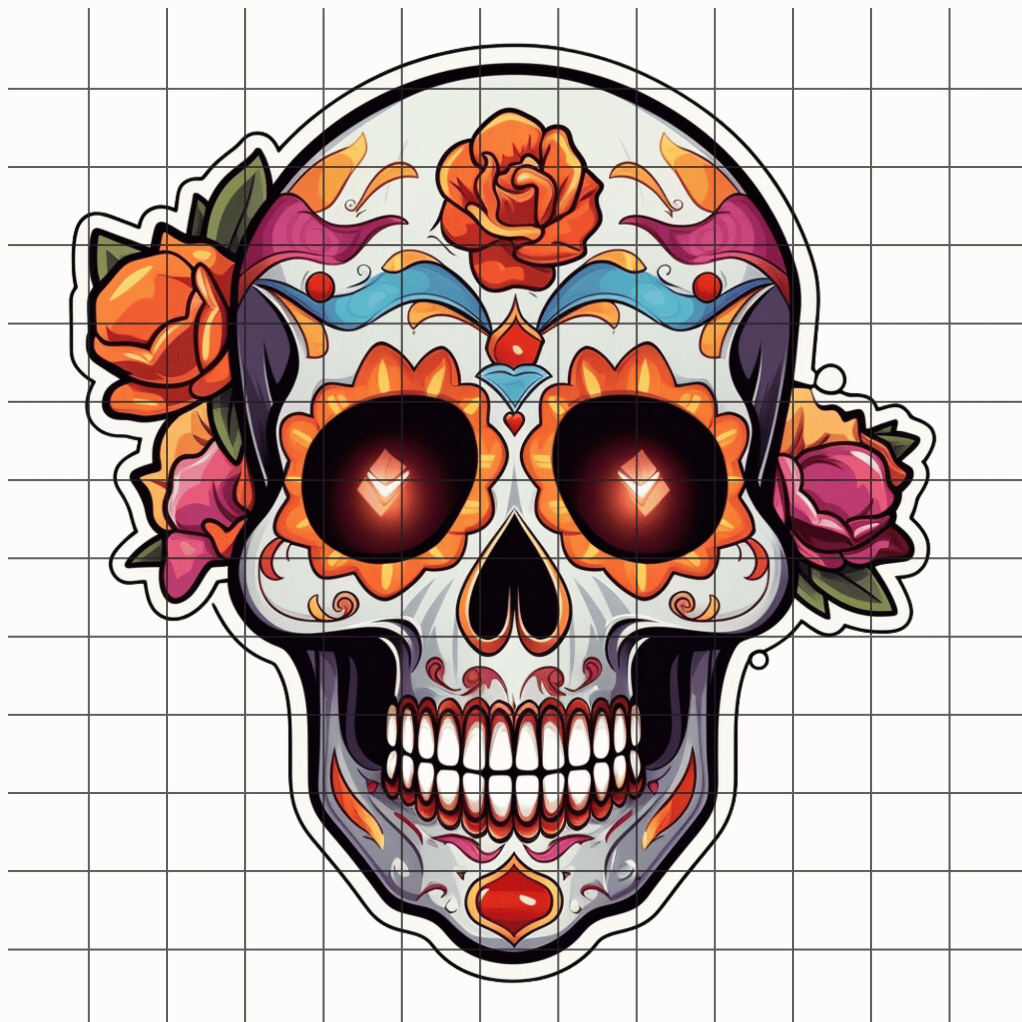 Sugar Skull PNG Bundle, Dia De Los Muertos Clipart, Day of the Dead ...