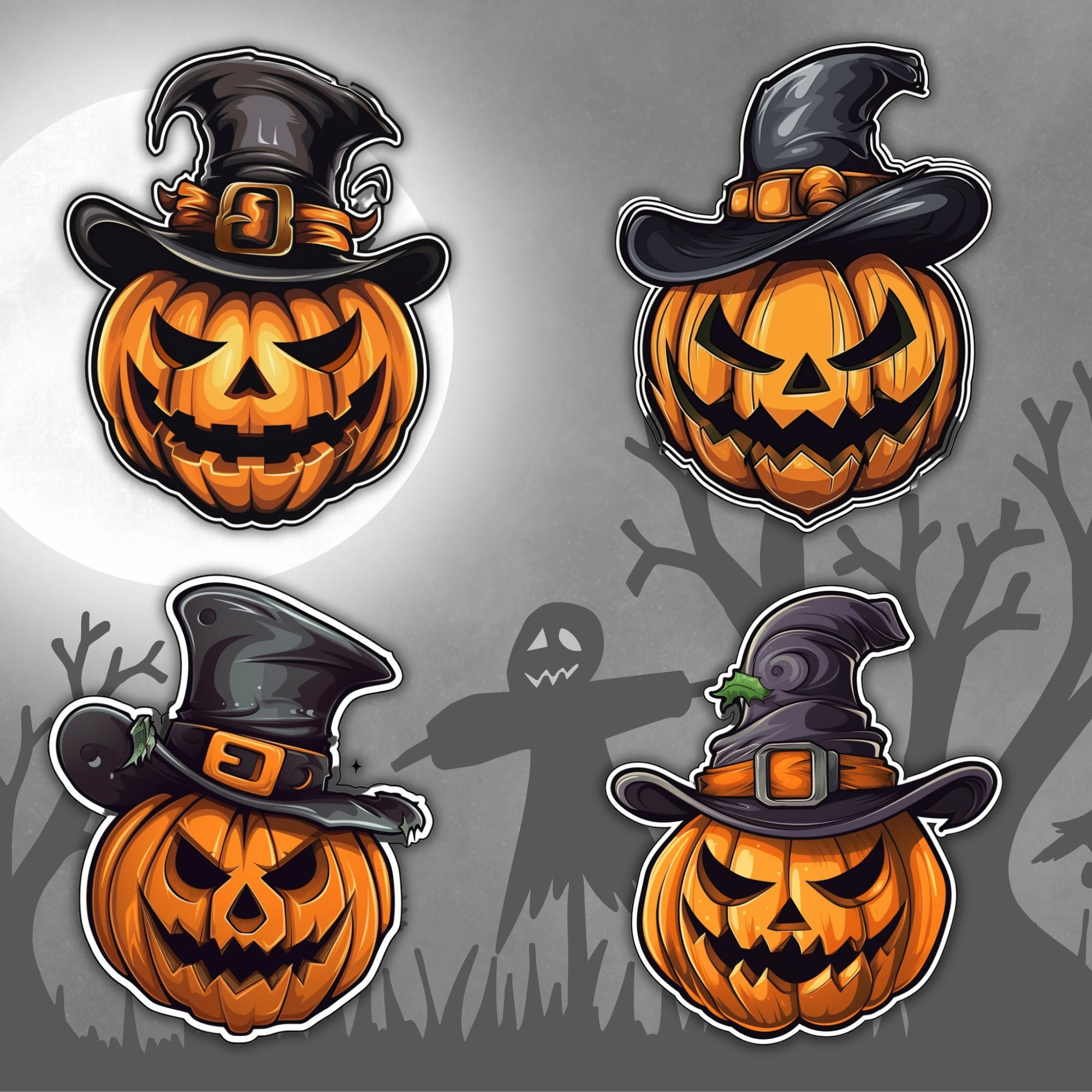 Scary Pumpkin Faces, Halloween Clipart, Jack O Lantern PNG, Halloween ...