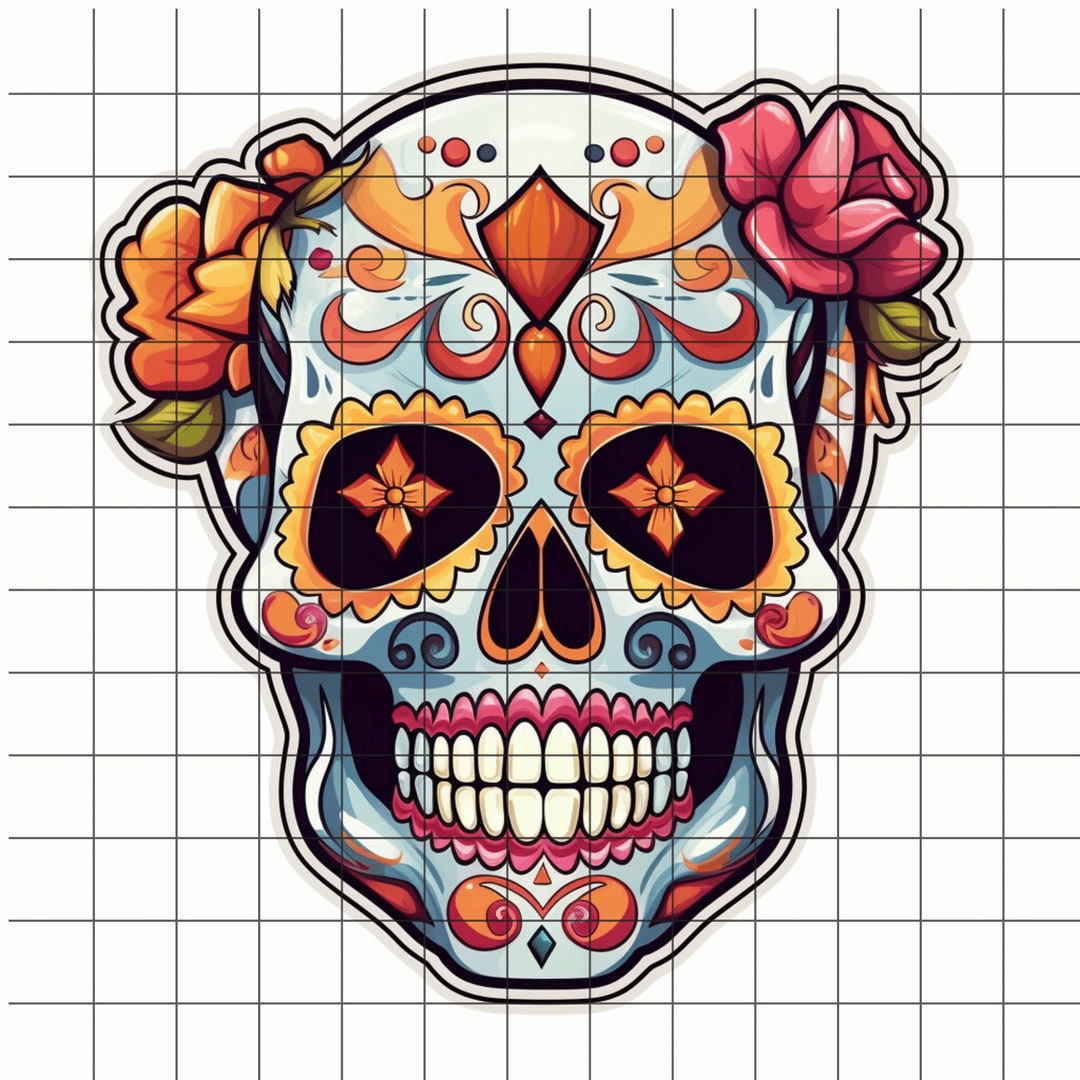 Sugar Skull PNG Bundle, Dia De Los Muertos Clipart, Day of the Dead ...