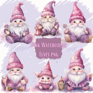Watercolor Christmas Clipart Santa Elf, Christmas Elf Clipart, Winter ...