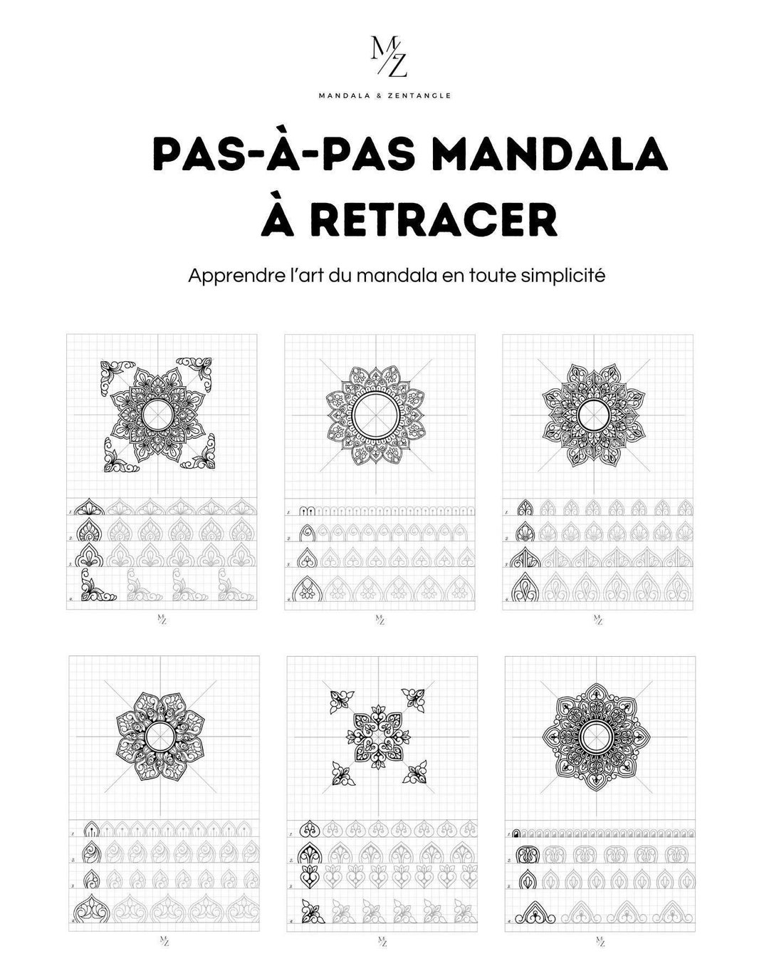 Printable Mandala Drawing Worksheets: 11 Beautiful Step-by-step ...