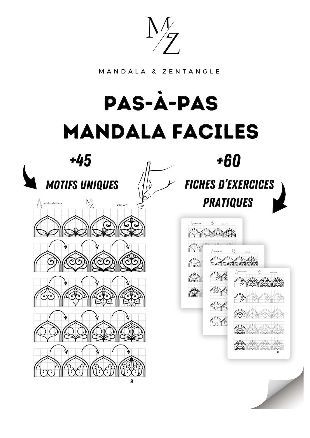 Easy Step-by-step Mandala Patterns: 40 Unique Mandala Patterns With 60 ...