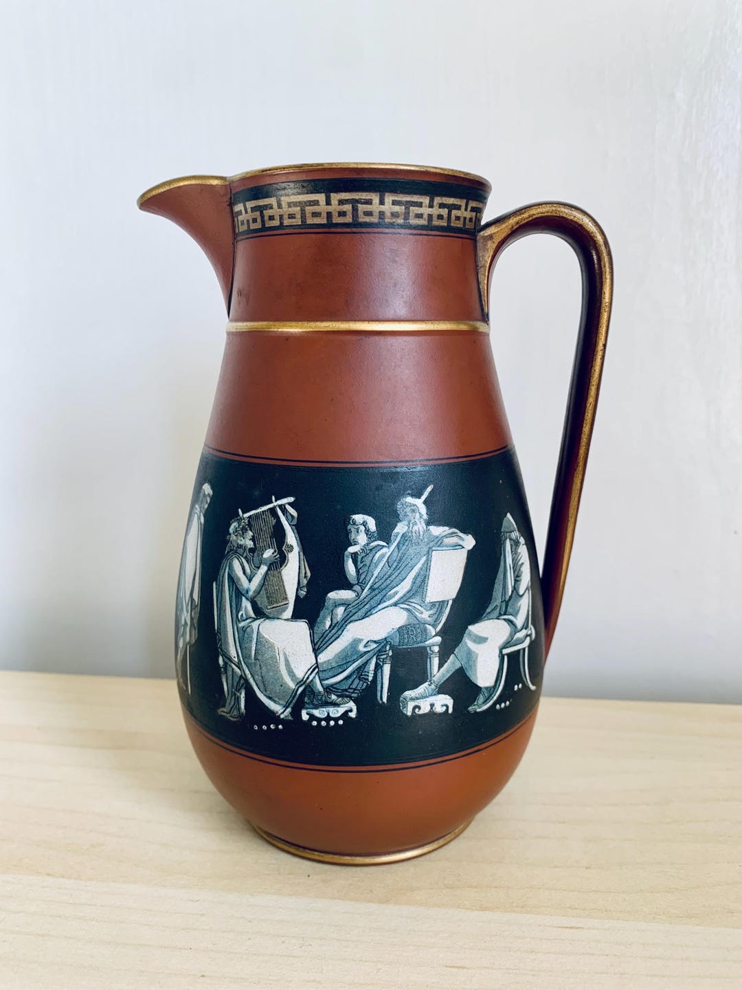 Antique Prattware Large Terracotta Jug Old Greek Pattern C1870 - Etsy UK