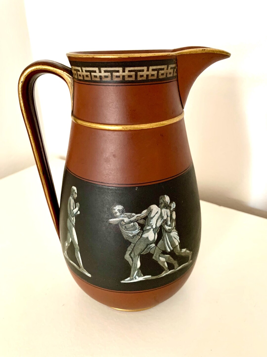 Antique Prattware Large Terracotta Jug Old Greek Pattern C1870 - Etsy