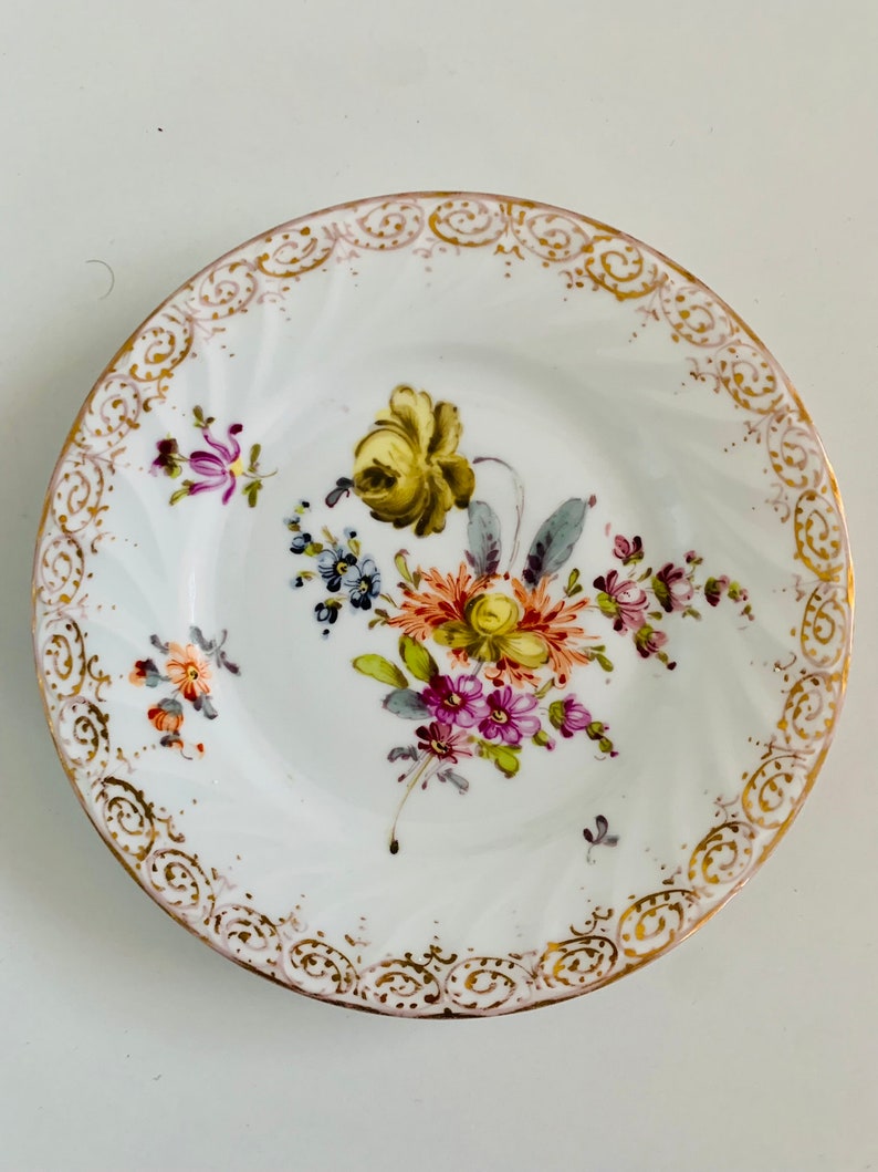 Antique 19thc Dresden Pottery Co. Cup/saucer/plate With Daffodils - Etsy UK
