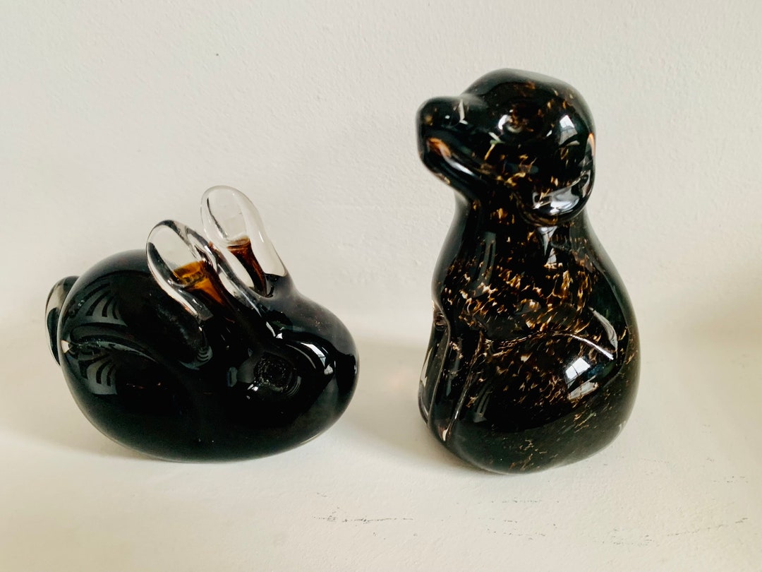 Vintage Wedgwood Glass Animal Paperweights brown Speckled Glass - Etsy UK