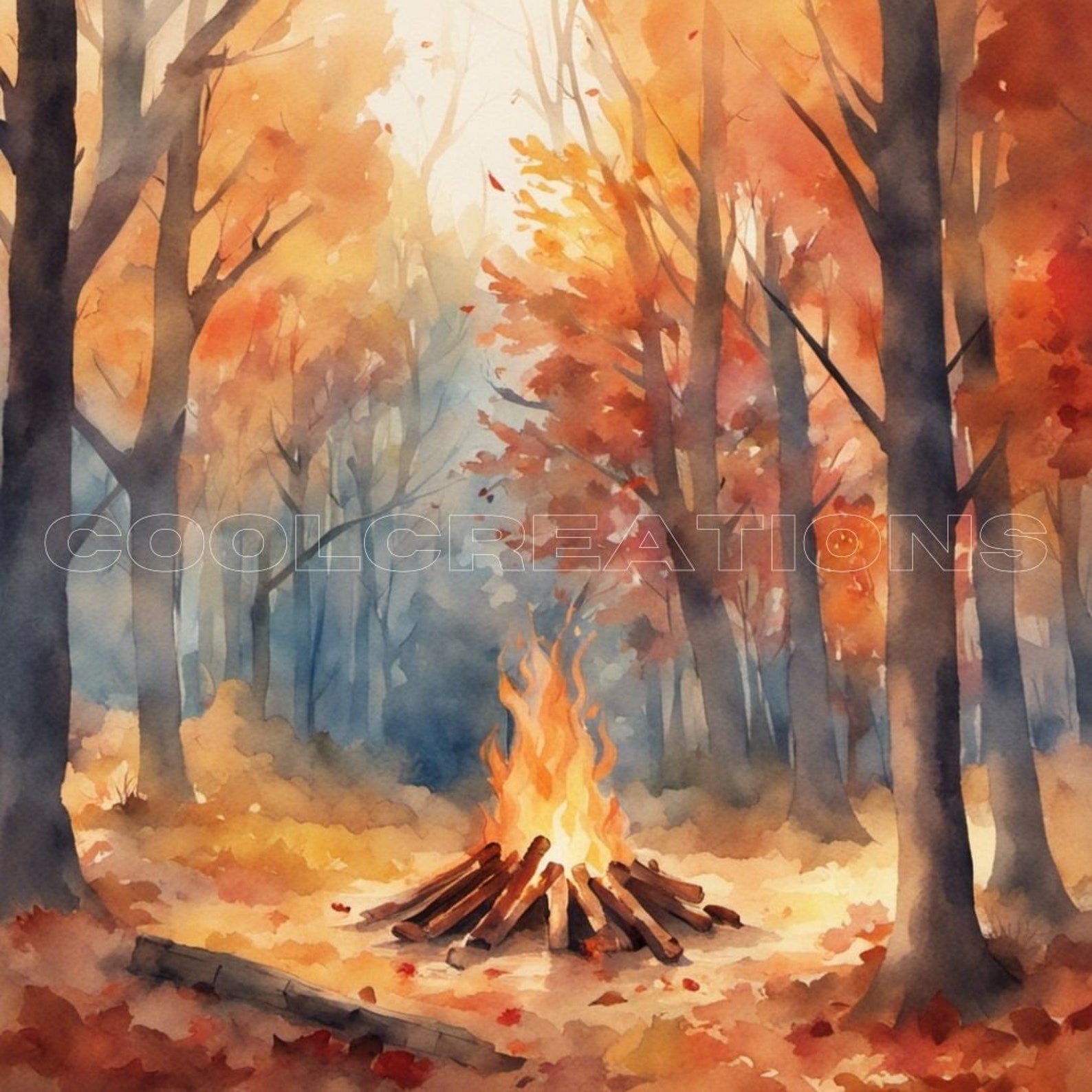 Autumn Bonfire Clipart 8 High Quality Jpgs Halloween DIY - Etsy