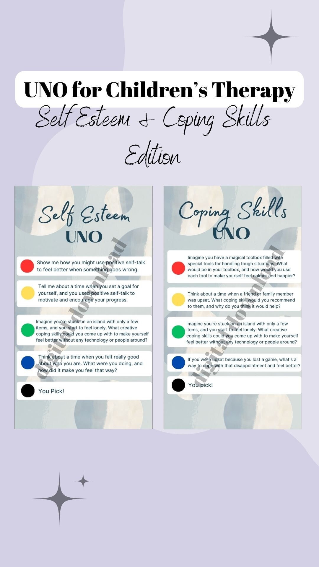 Uno for Children's Therapy (coping Skills & Self Esteem) - Etsy