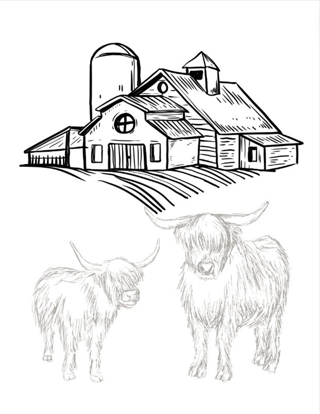 Highland Cow Color Sheet - Etsy