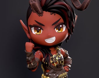 Chibi Karlach Fierce Fighter Baldur's Gate 3 Inspired 3D Printed ...