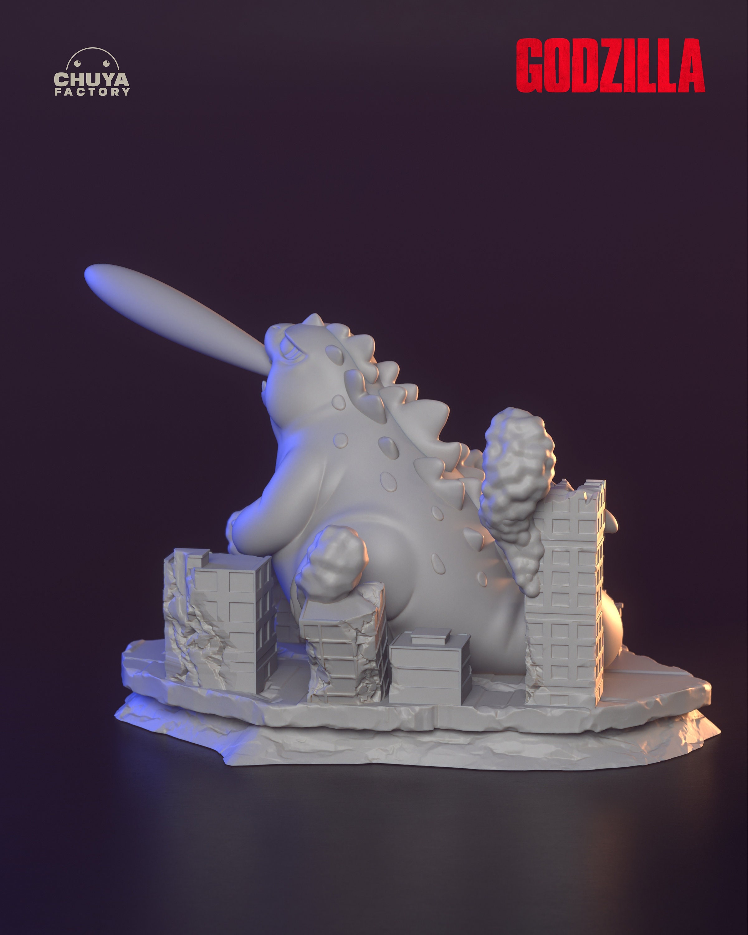 Godzilla Chibi 3d Printed Statue Figure - Etsy