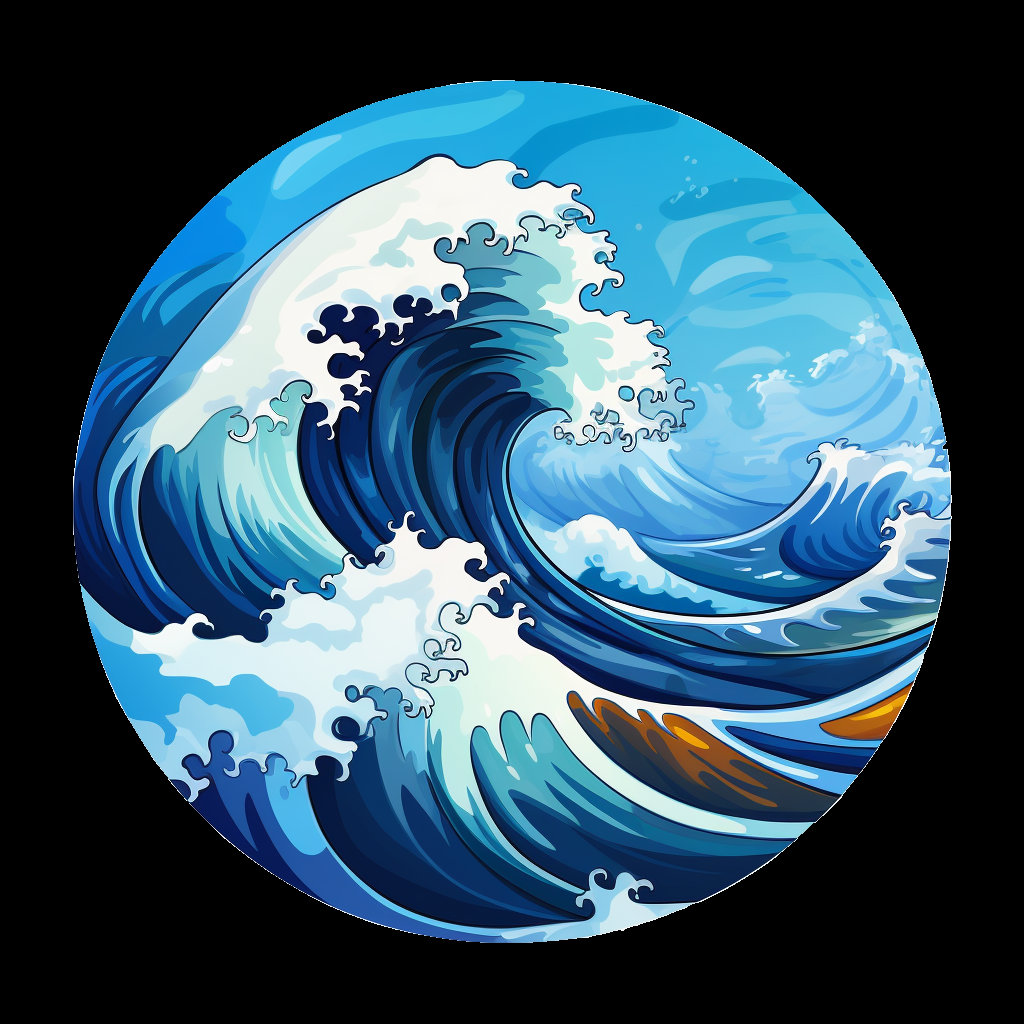 Ocean Wave Emoji / Sticker Art - Etsy