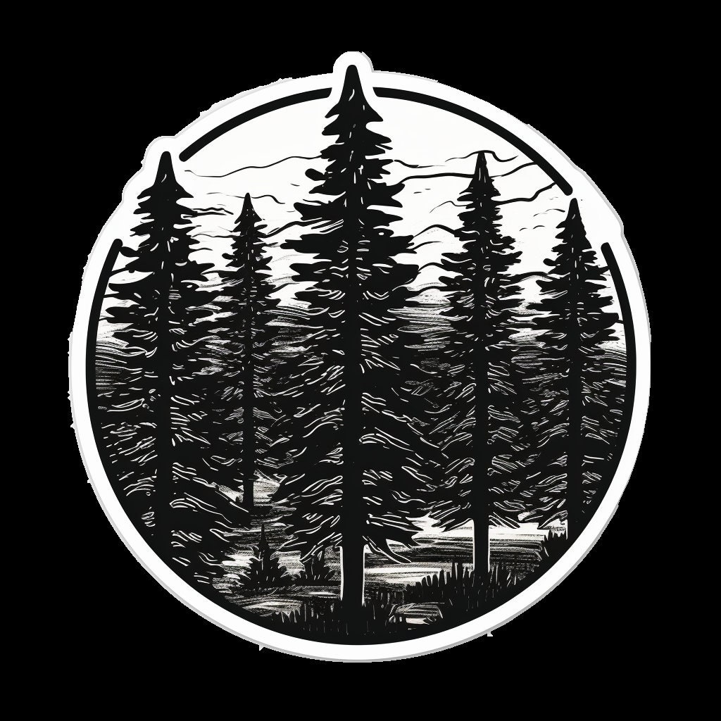Pine Tree Sticker / Logo - Etsy