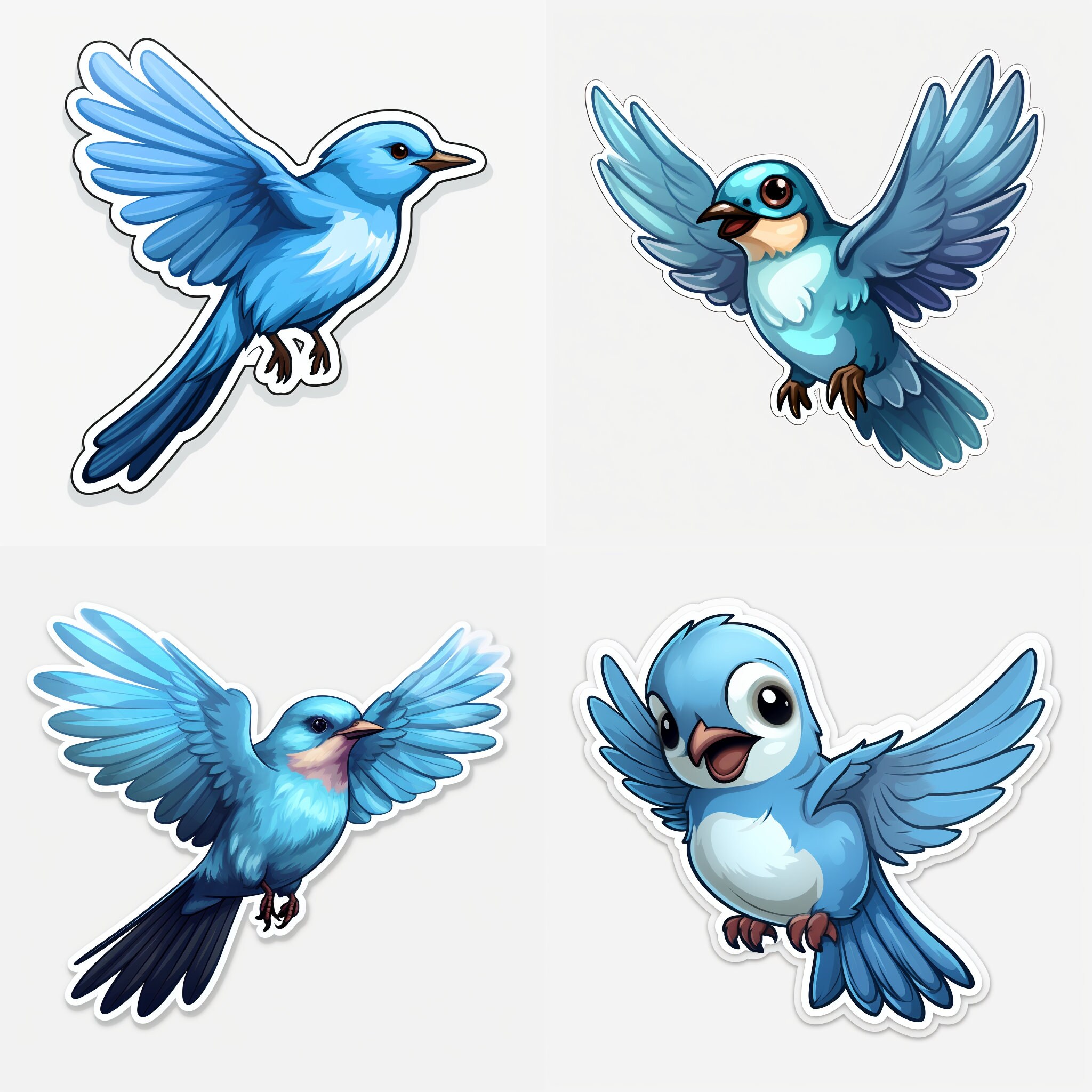 12 Flying Bird Emoji / Stickers / Art - Etsy