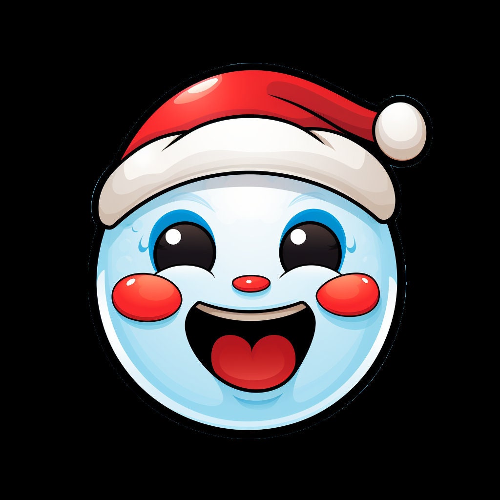 Christmas Themed Emoji / Sticker Design Bundle 24 PSD and 24 PNG Files ...