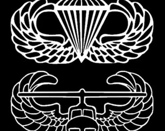 AIRBORNE Rocker & JUMP WINGS Window Sticker Decal - White - Etsy