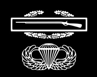 AIRBORNE Rocker & JUMP WINGS Window Sticker Decal - White - Etsy