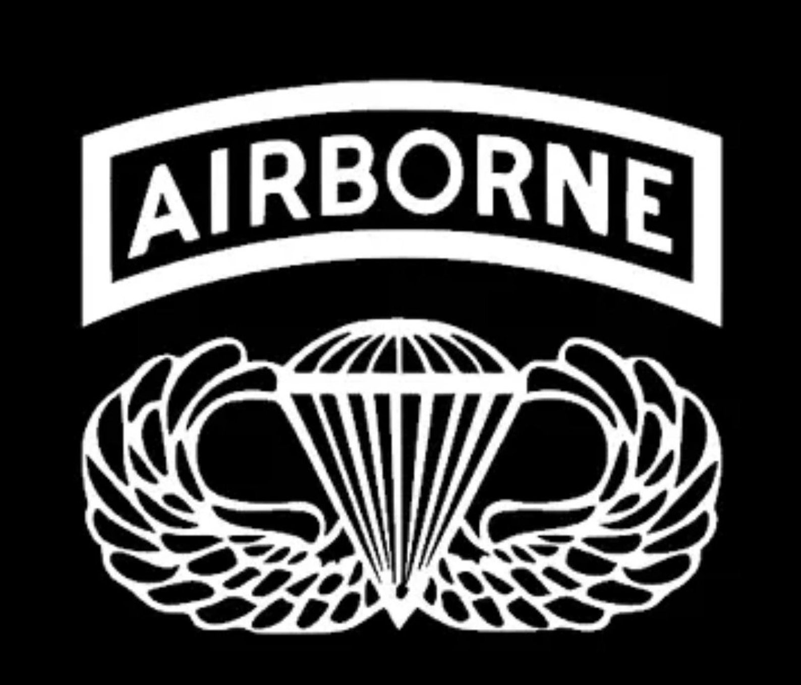 AIRBORNE Rocker & JUMP WINGS Window Sticker Decal - White - Etsy