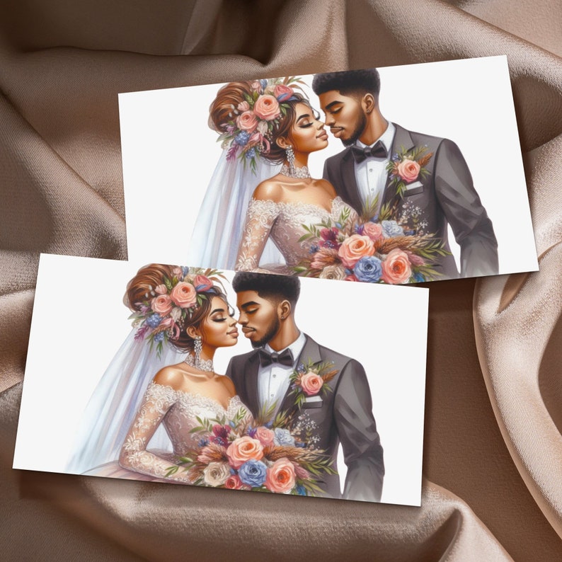 Black Bride & Groom Clipart PNG Sublimation Wedding Art Print ...