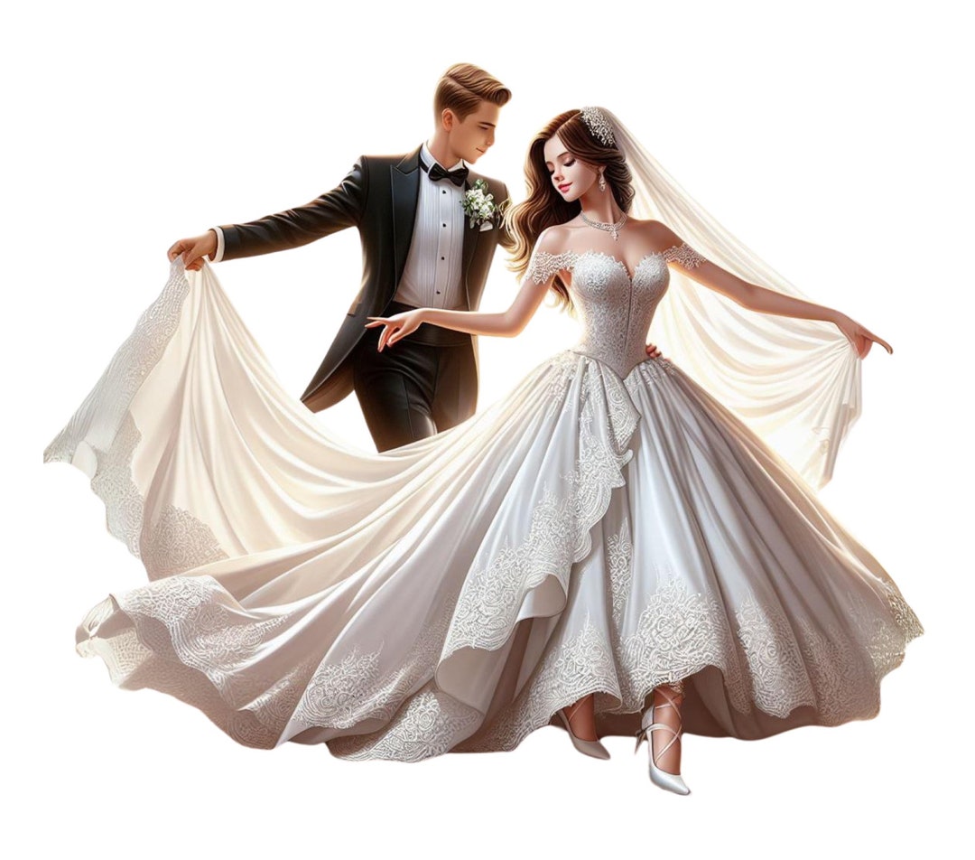Wedding Dance Clipart PNG Sublimation Wedding Art Print Illustration - Etsy