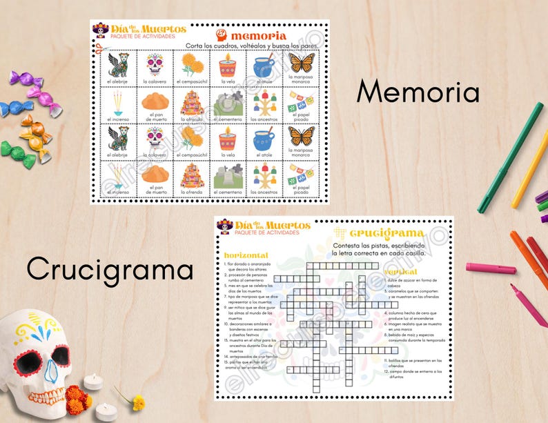 Spanish Day of the Dead Activity Pack | Printable Worksheets, Coloring ...