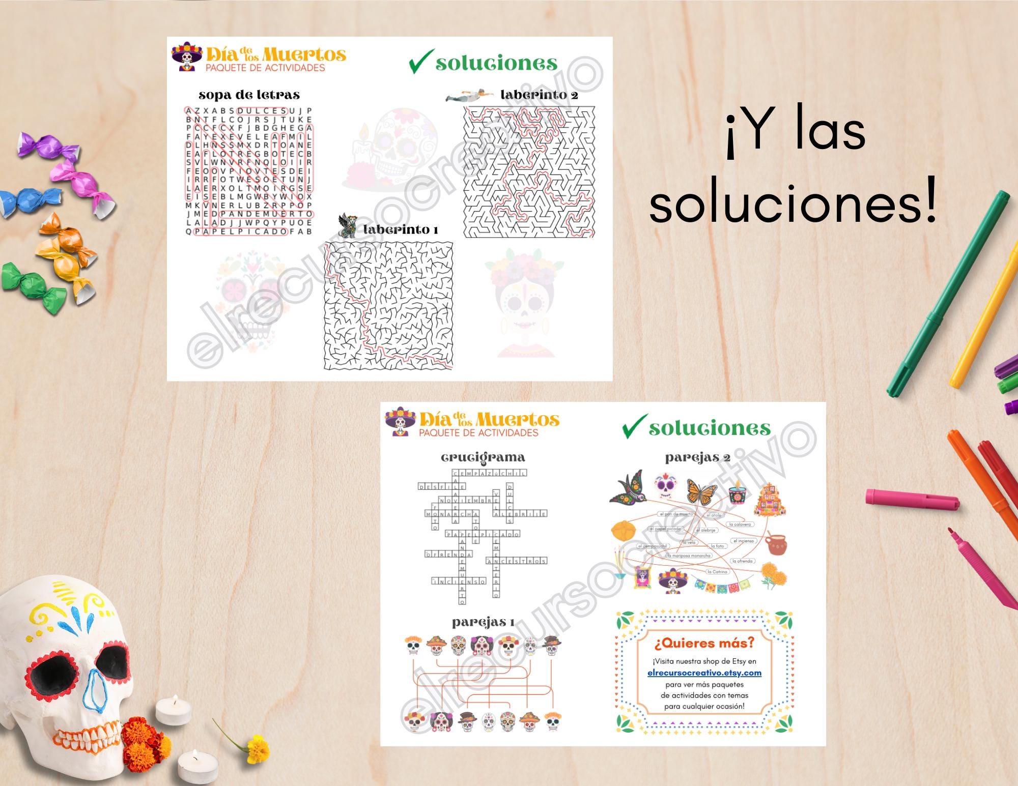 Spanish Day of the Dead Activity Pack | Printable Worksheets, Coloring ...