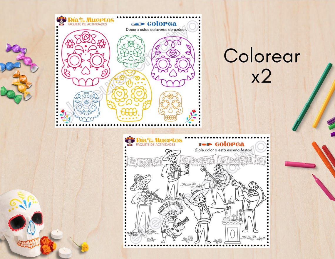 Spanish Day of the Dead Activity Pack | Printable Worksheets, Coloring ...