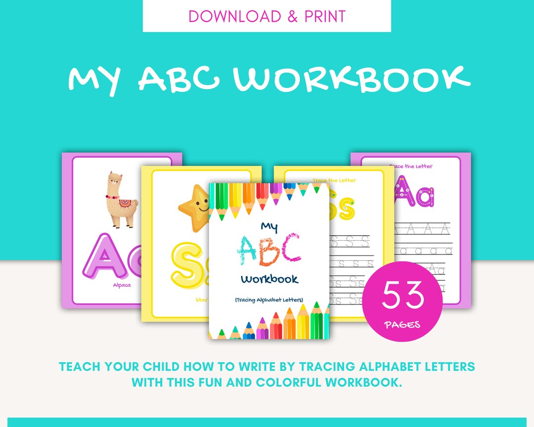 My ABC Workbook tracing Alphabet Letters - Etsy Australia