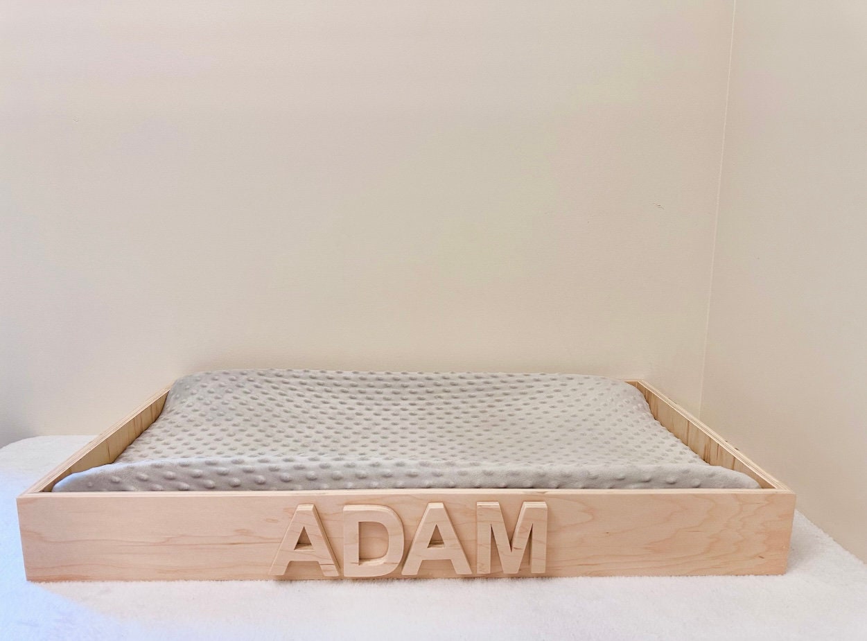 Personalized Name Wooden Baby Changing Tray - Baby Changing Table ...