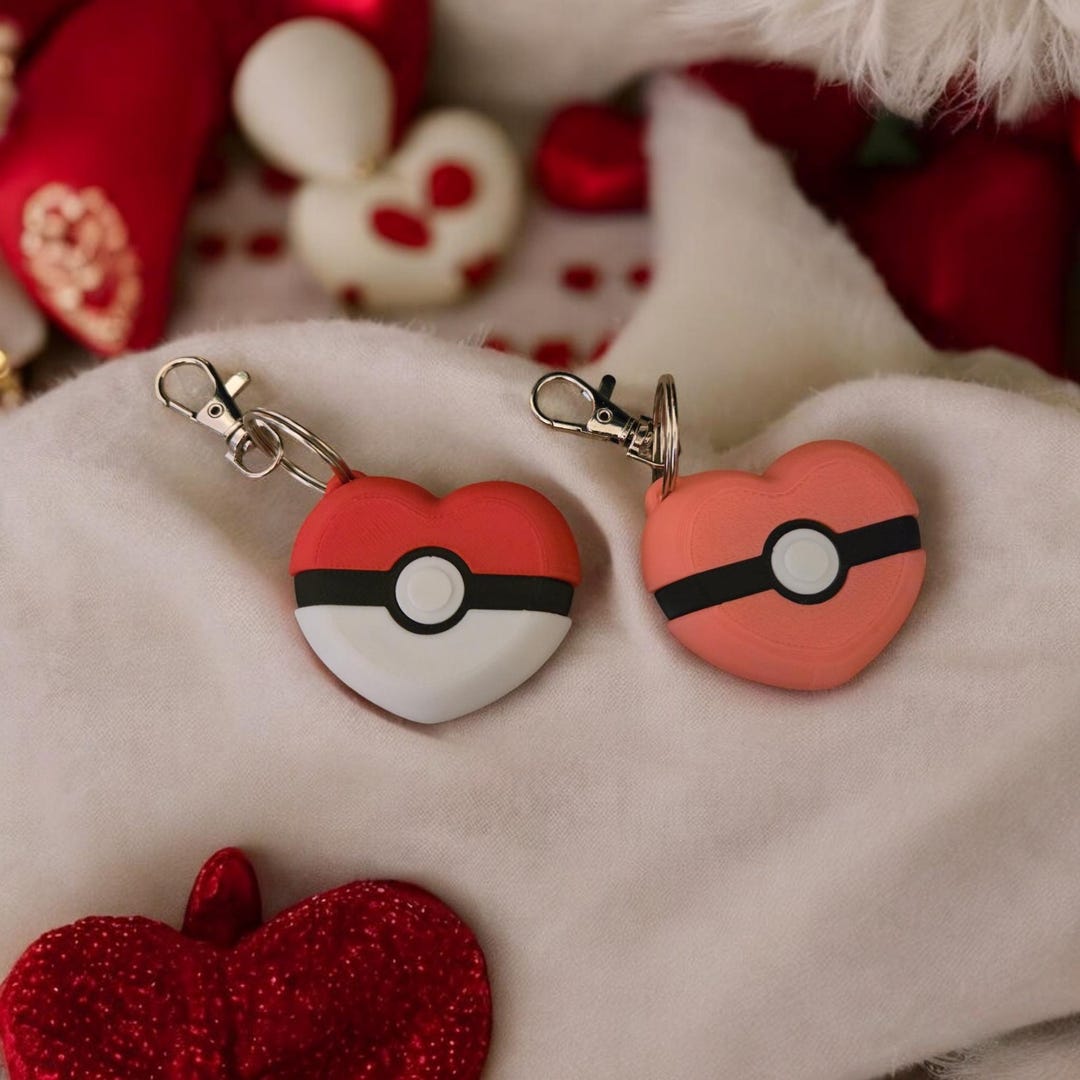 Pokémon Valentine's Heart Shape Pokeball Keyring - Etsy UK