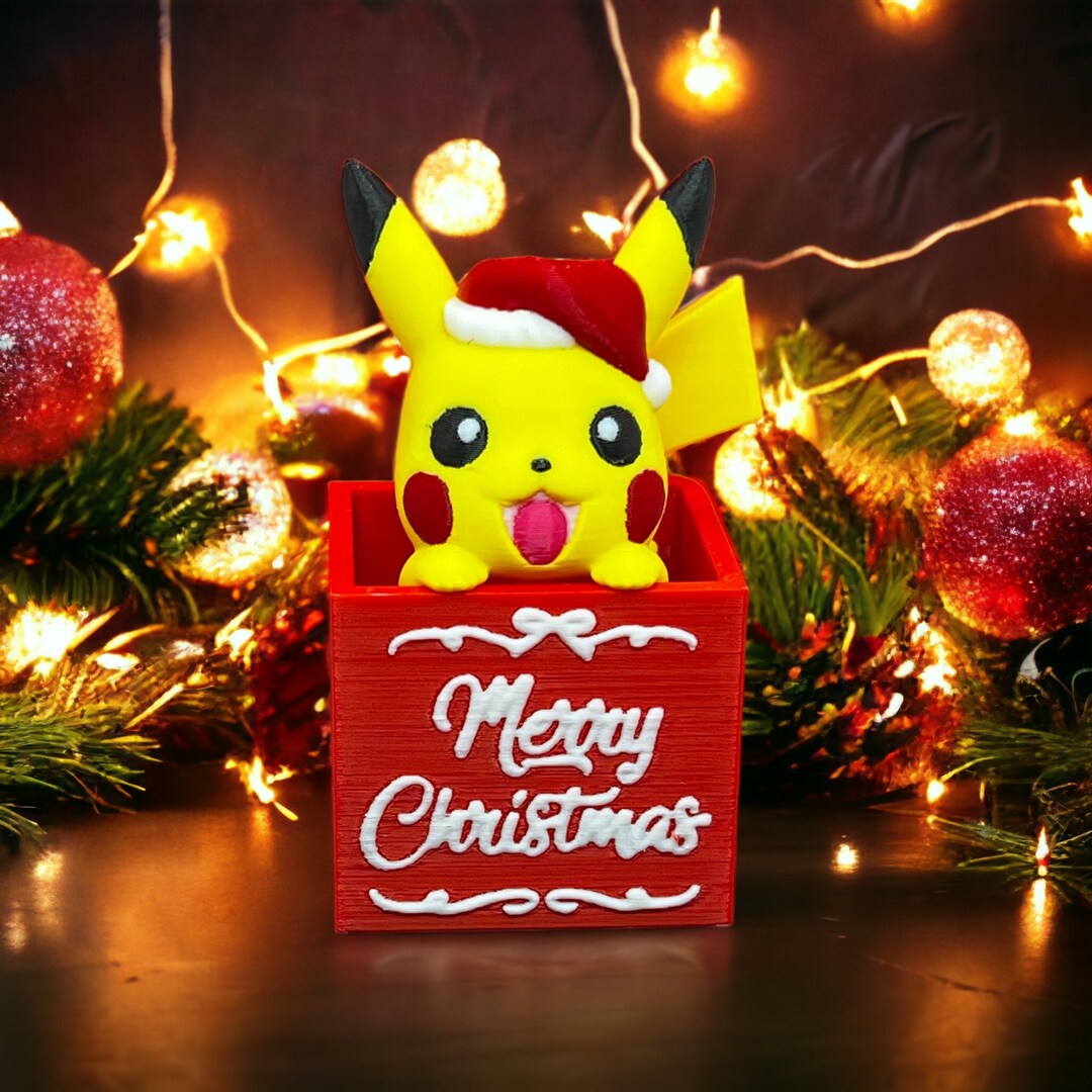 Christmas Pikachu in a Present - Etsy