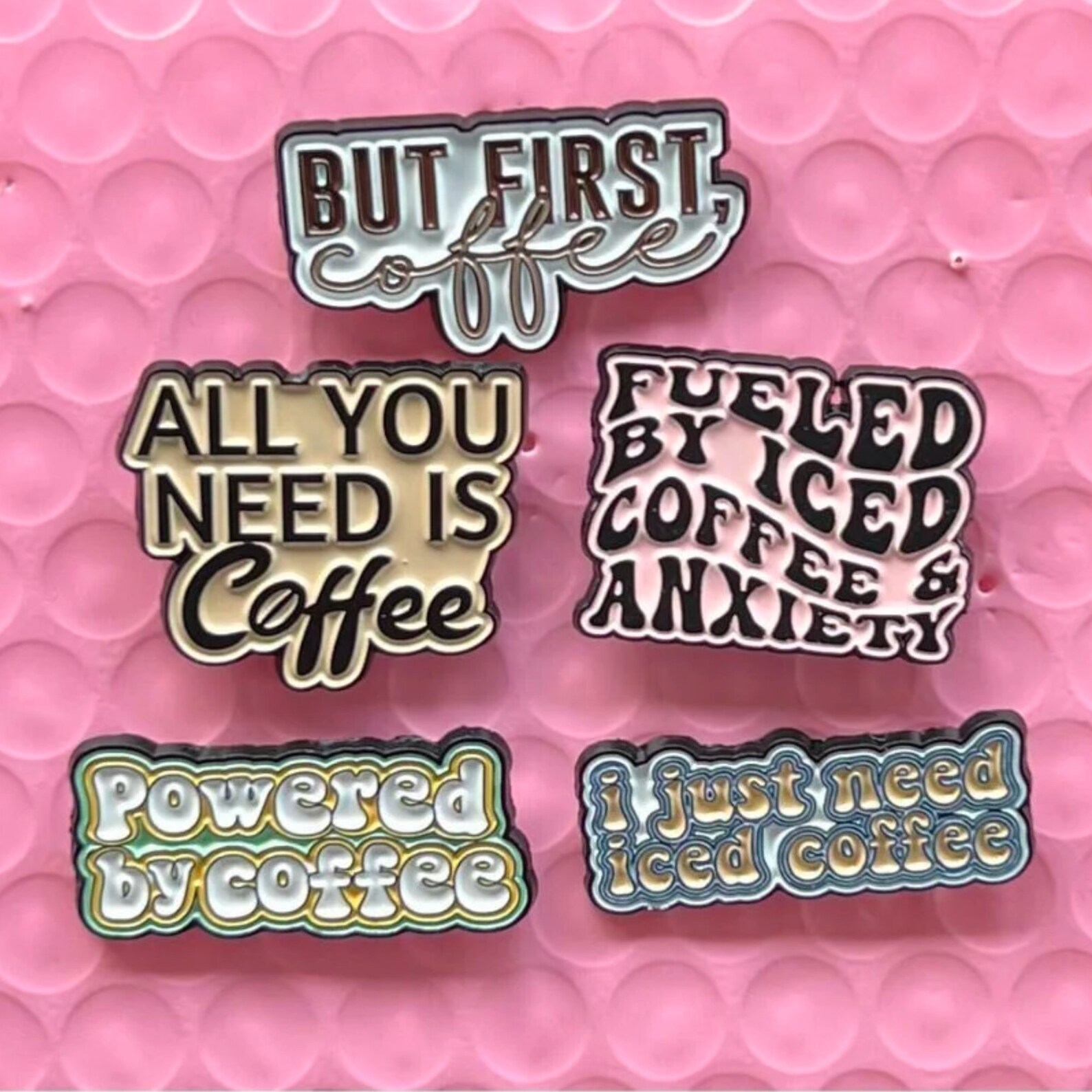 Coffee Lover's Enamel Pins Set: Caffeine Addict Accessories - Etsy
