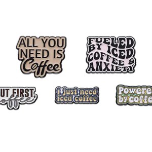Coffee Lover's Enamel Pins Set: Caffeine Addict Accessories - Etsy