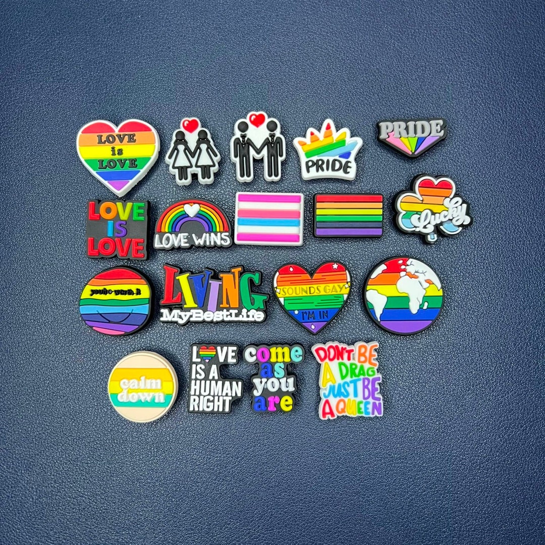 Rainbow Pride Croc Charms LGBTQ Shoe Accessories Love is Love - Etsy
