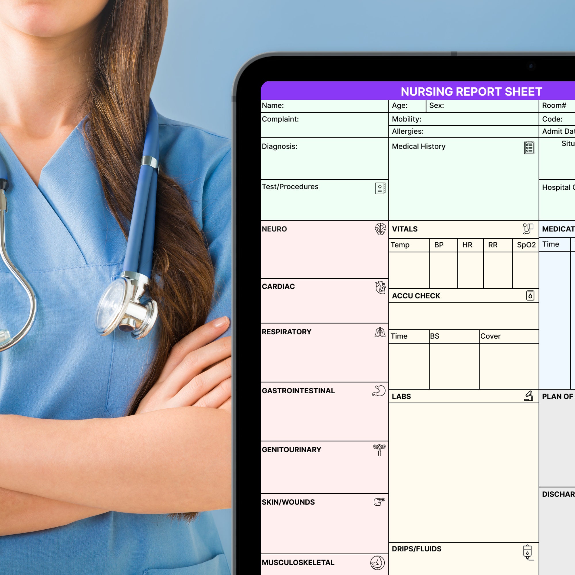 Nursing Report Sheet Best Product for a Quick and Easy Shift Report ...
